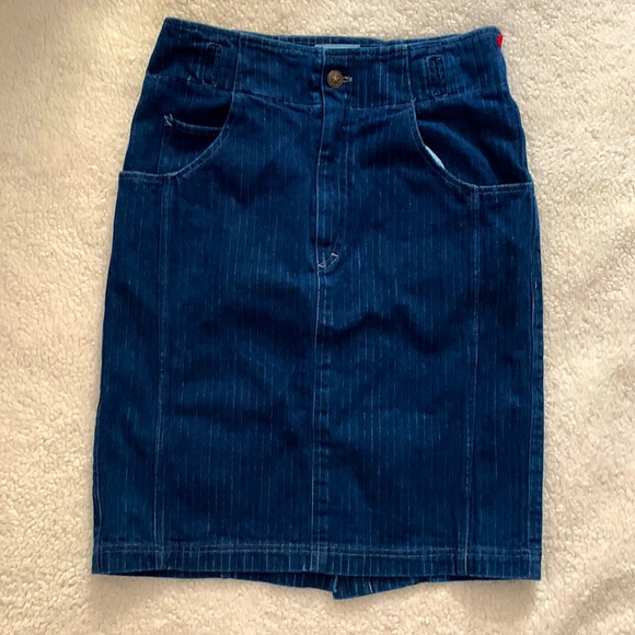 Chaus | Skirts | Vintage Chaus Sport Denim Skirt Pinstripes | Poshmark